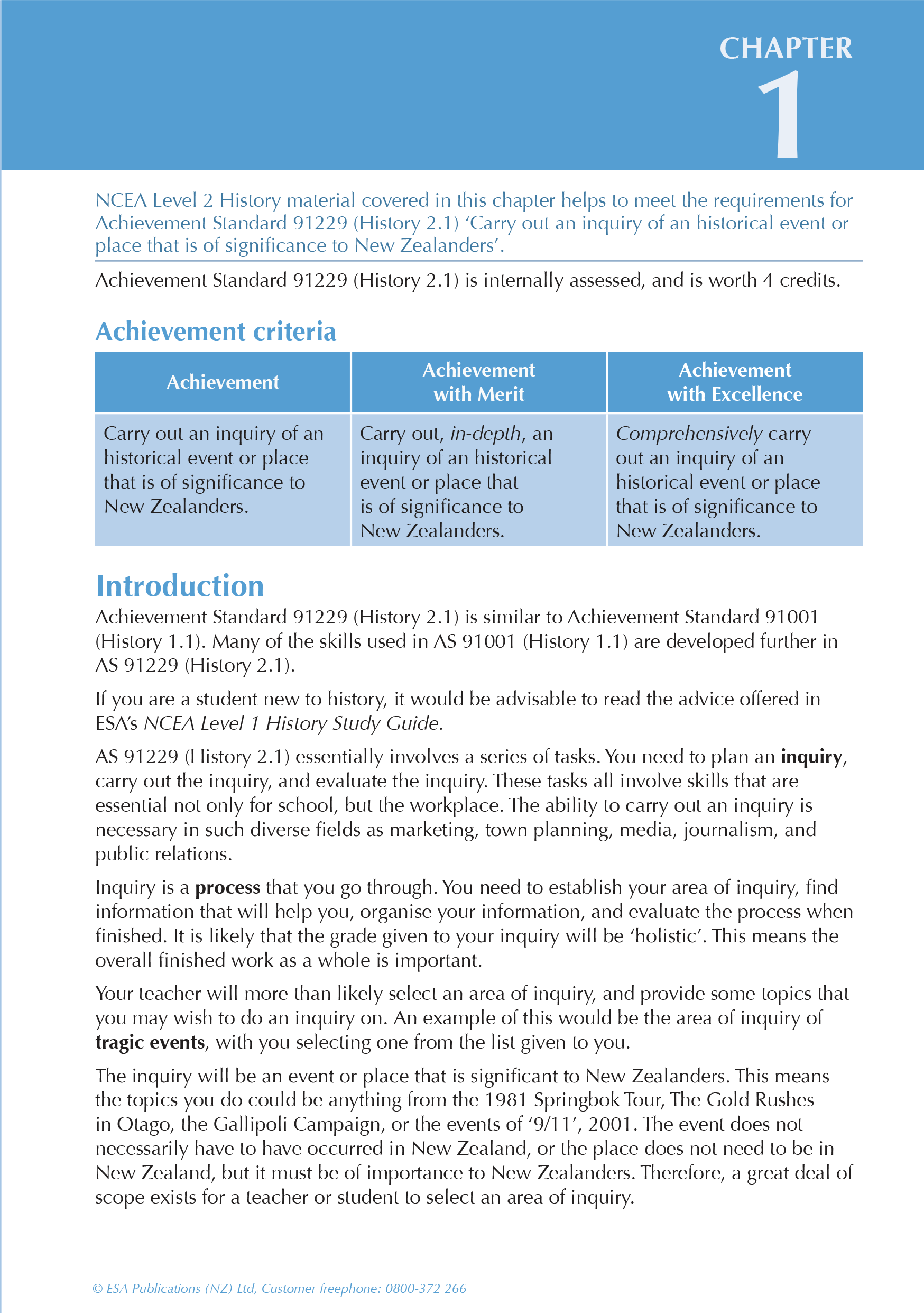 ESA Study Guide Level 2 History – School Depot NZ