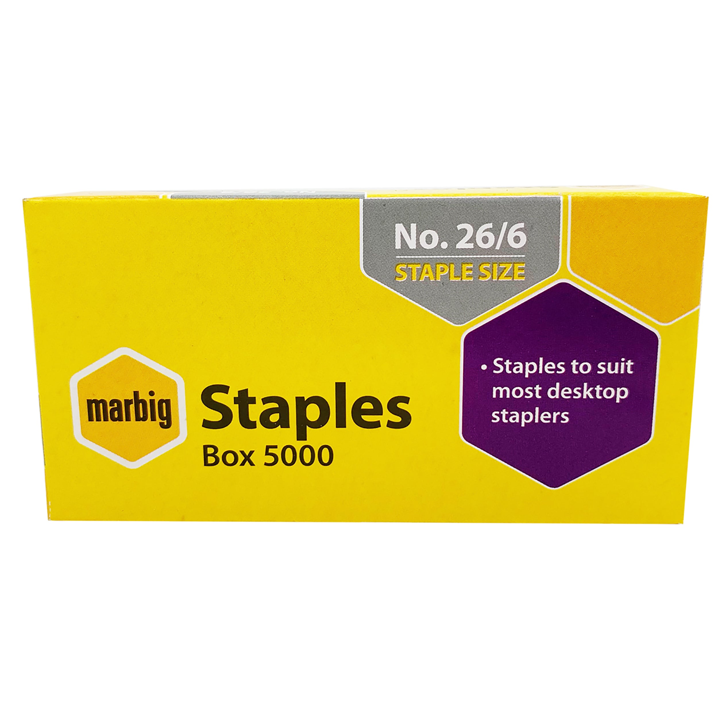 Marbig Standard Staples 26/6 Box 5000 [20 Sheets] – School Depot NZ