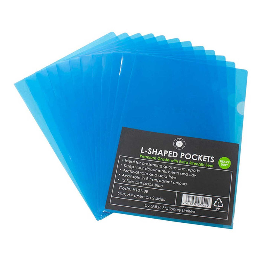 OSC L Shaped Pockets A4 Blue – School Depot NZ