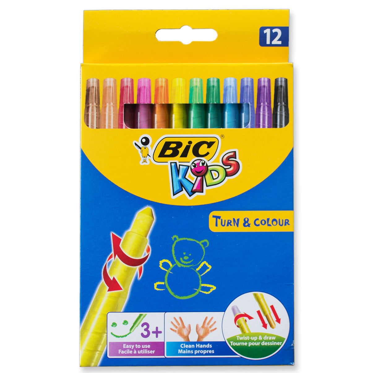 BIC Kids Twistable Crayons Turn and Colour 12 Pack – School Depot NZ