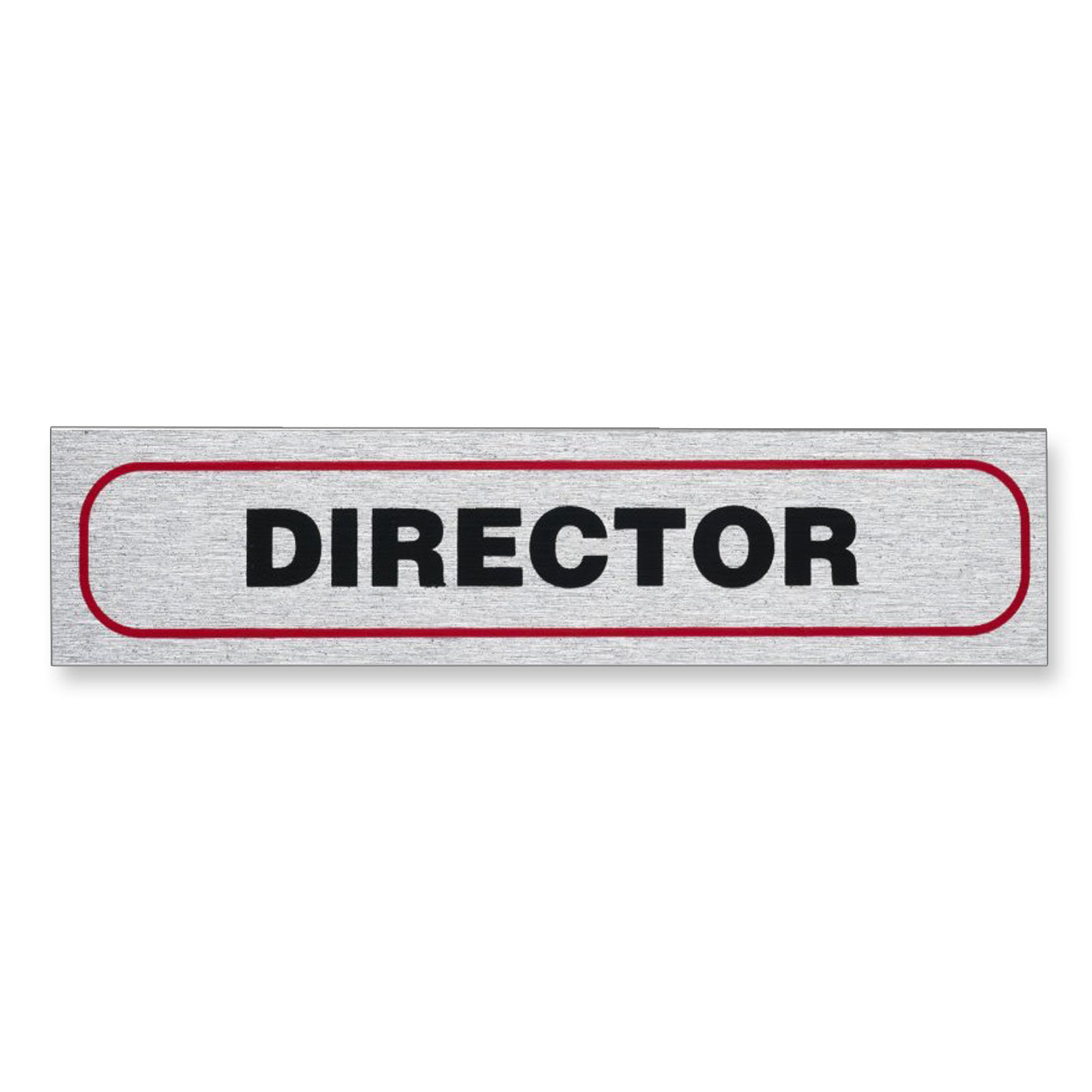 Information Sign "DIRECTOR" 17 x 4cm Brushed Aluminium [Self-Adhesive ...