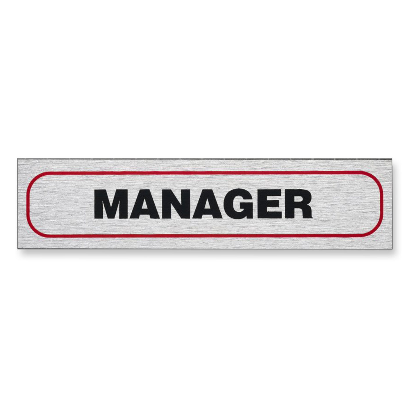 Information Sign MANAGER 17 x 4cm Brushed Aluminium [Self-Adhesive ...