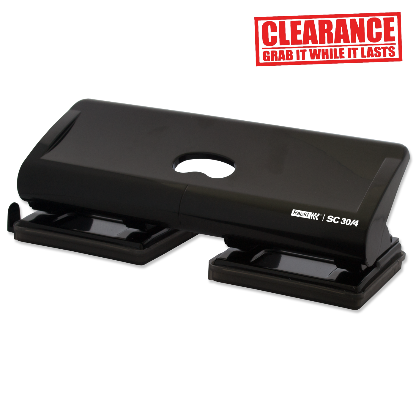Rapid 4 Hole Punch Heavy Duty Black [30 Sheet] – School Depot NZ