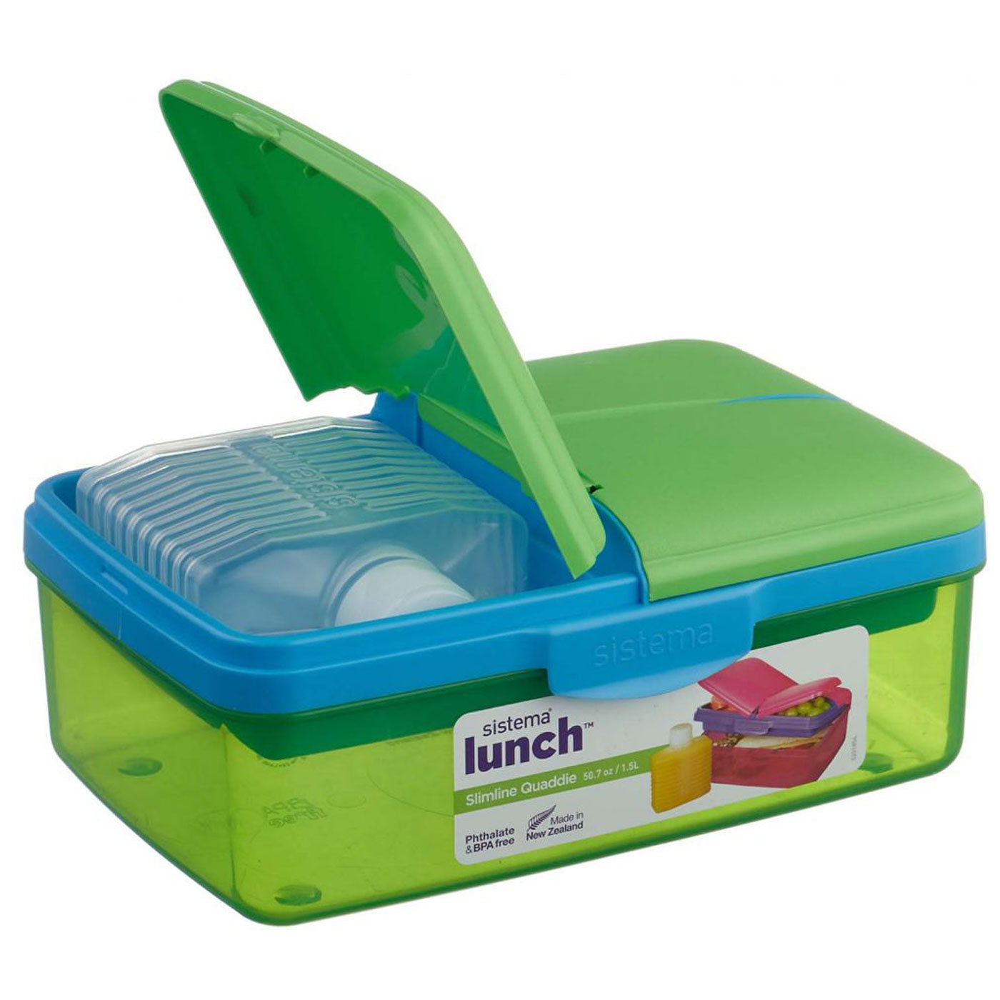 Sistema Lunch Box with Bottle Multi-Compartment 1.5L Green – School ...